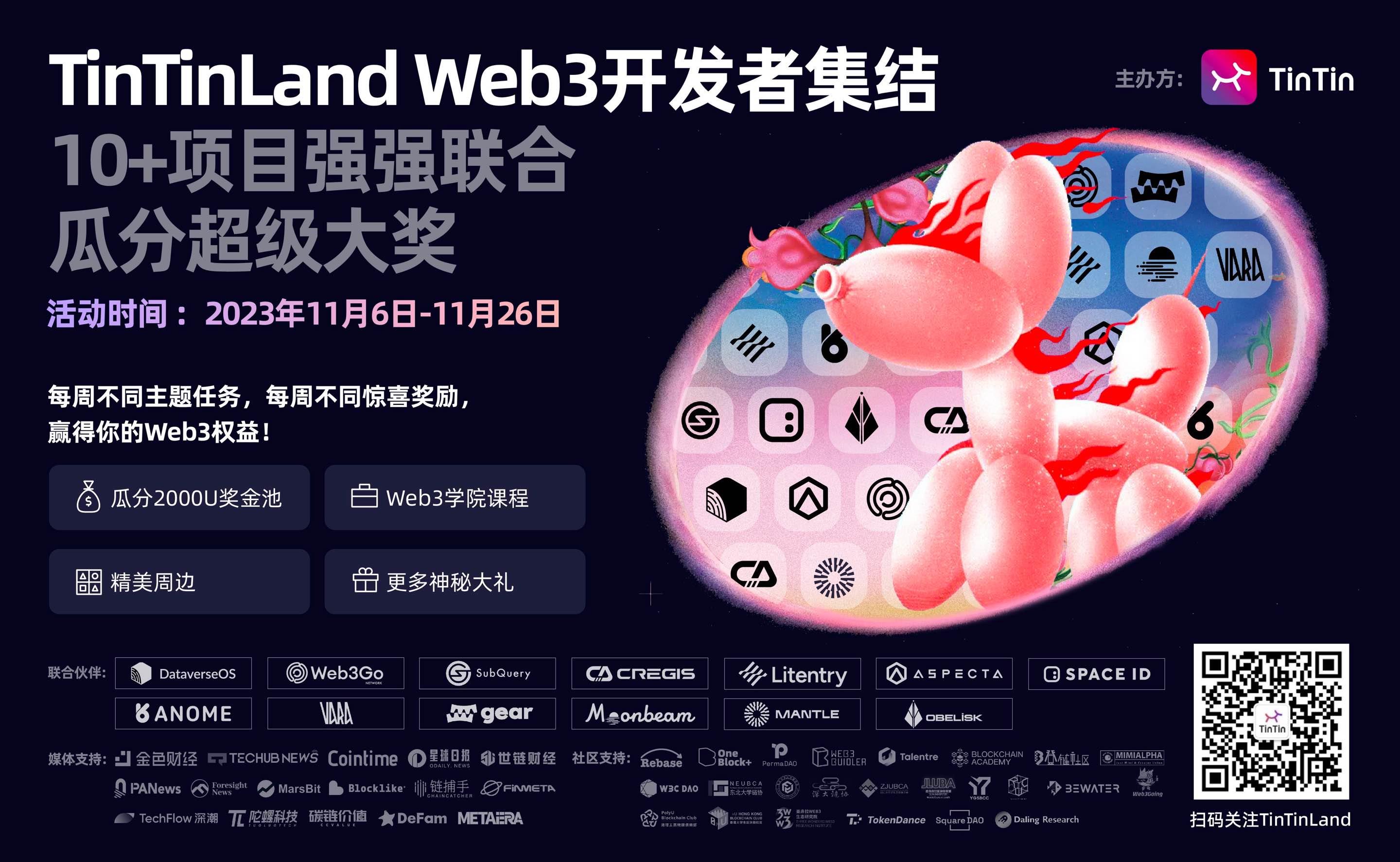 TinTinLand Web3 开发者集结，10+项目强强联合瓜分超级大奖 - 深潮TechFlow