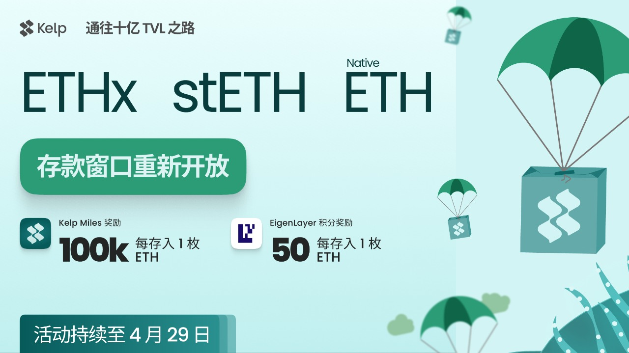 Kelp DAO 推出奖励活动以庆祝 EigenLayer 所有 LST 资产上限取消 - 深潮TechFlow